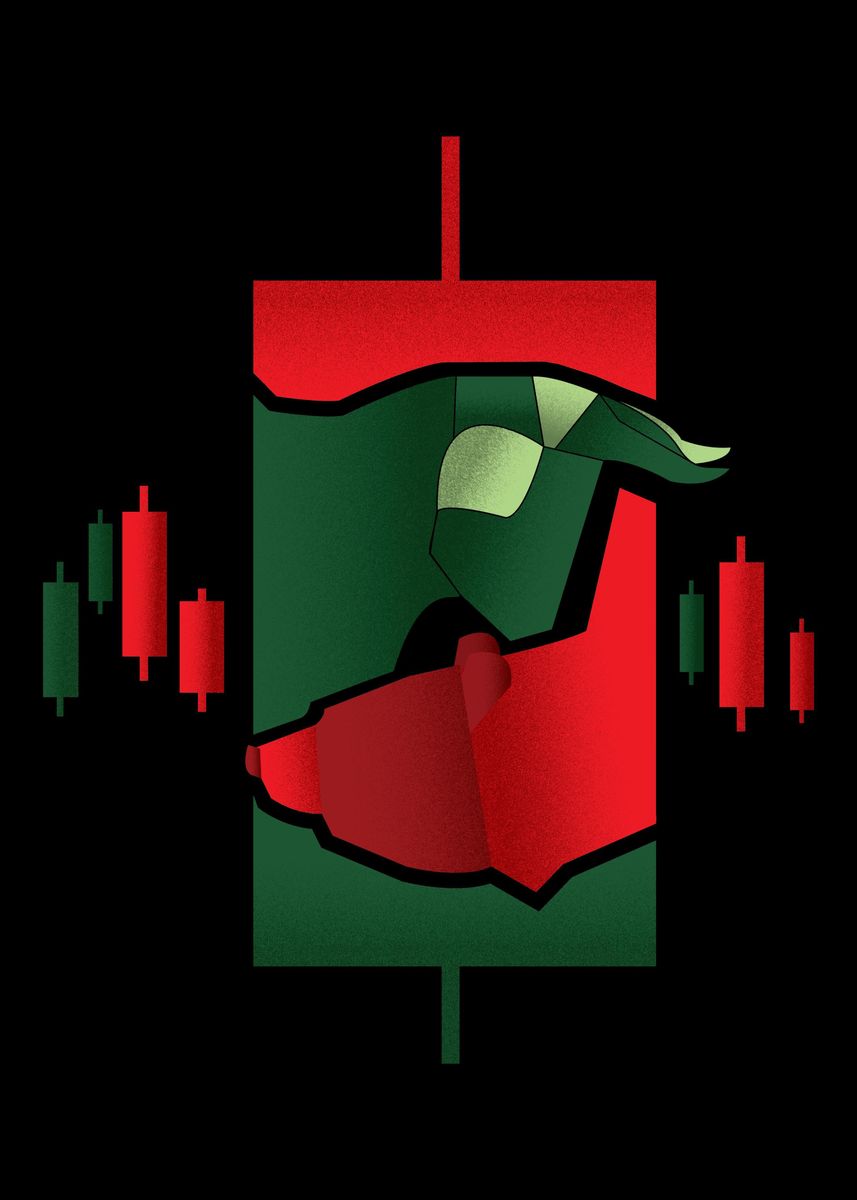 'Bear Bull Market' Poster, picture, metal print, paint by O G | Displate