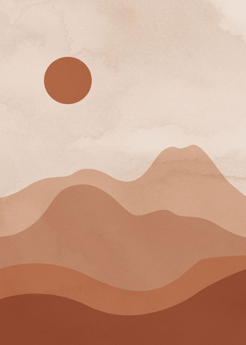 'Landscape Desert Sun' Poster, picture, metal print, paint by sudevi ...