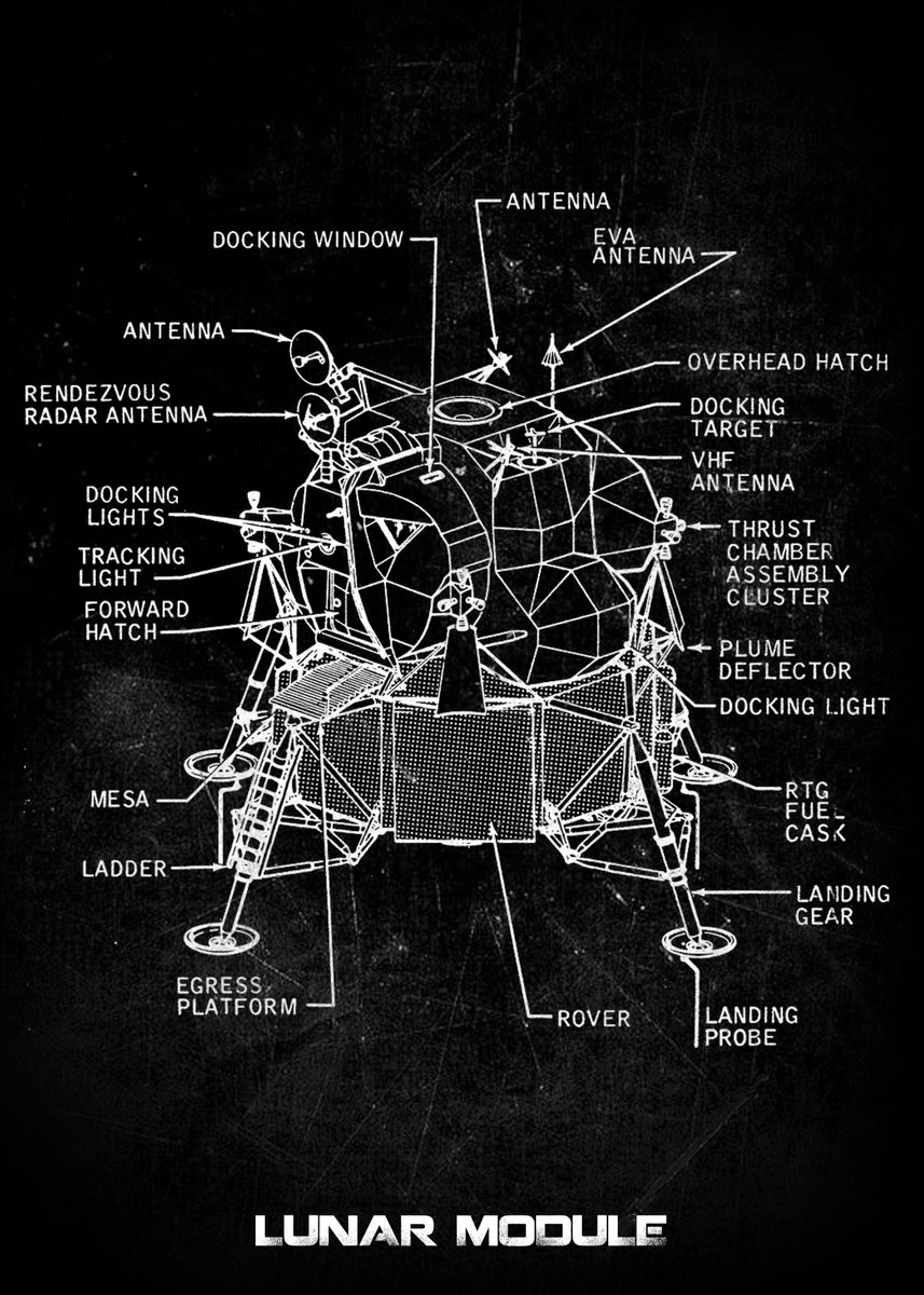 'LUNAR MODULE' Poster, picture, metal print, paint by JAT DESIGNS ...