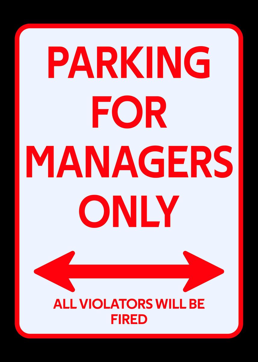 'Managing Director Parking' Poster, picture, metal print, paint by ...