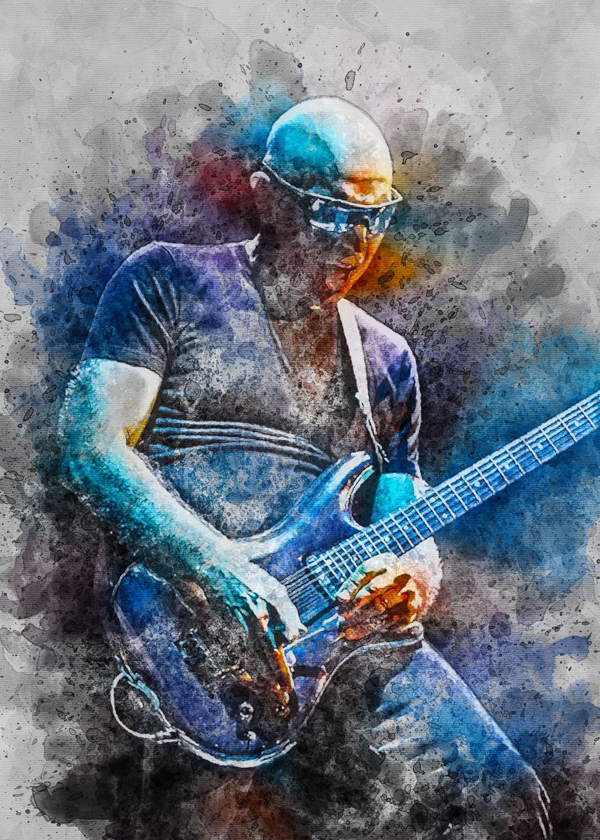 'Joe Satriani' Poster, picture, metal print, paint by BFM STUDIO | Displate