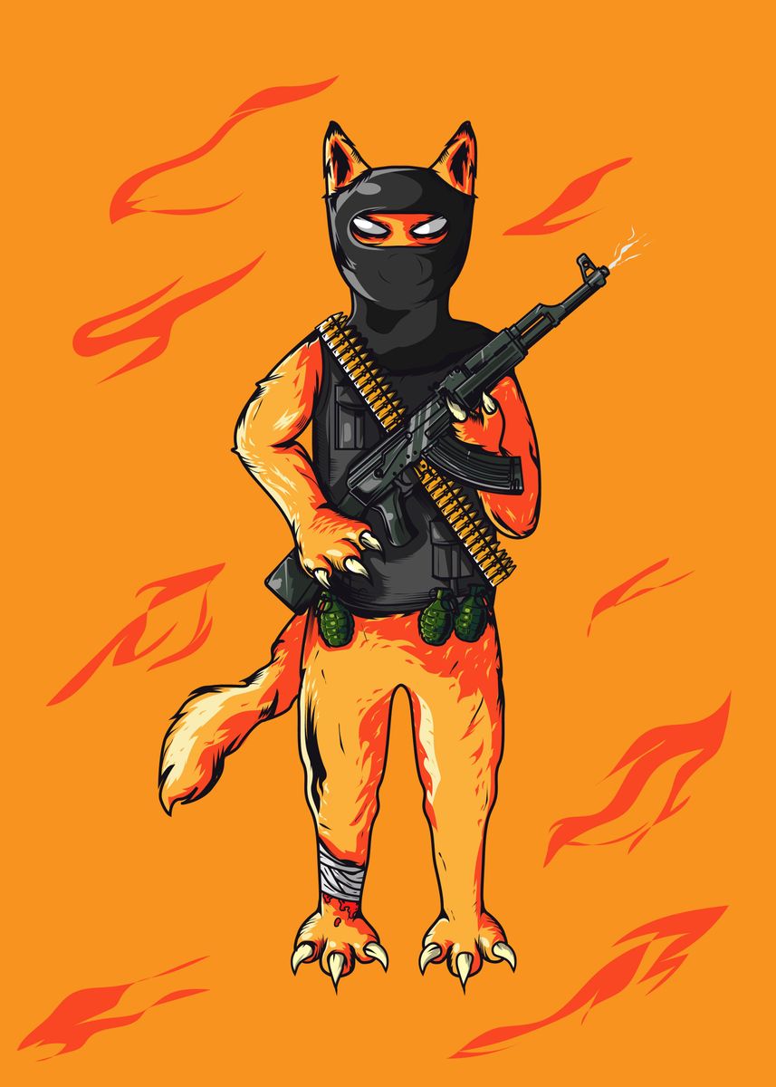 'Terrorist Cat' Poster by Fikri Fajar Syahputra | Displate