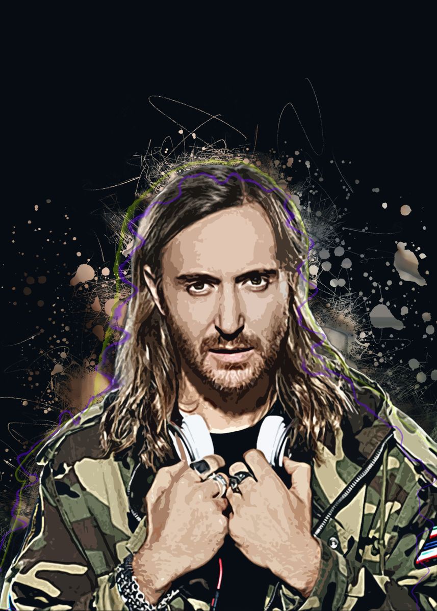 'David Guetta' Poster, picture, metal print, paint by MDA STUDIO | Displate