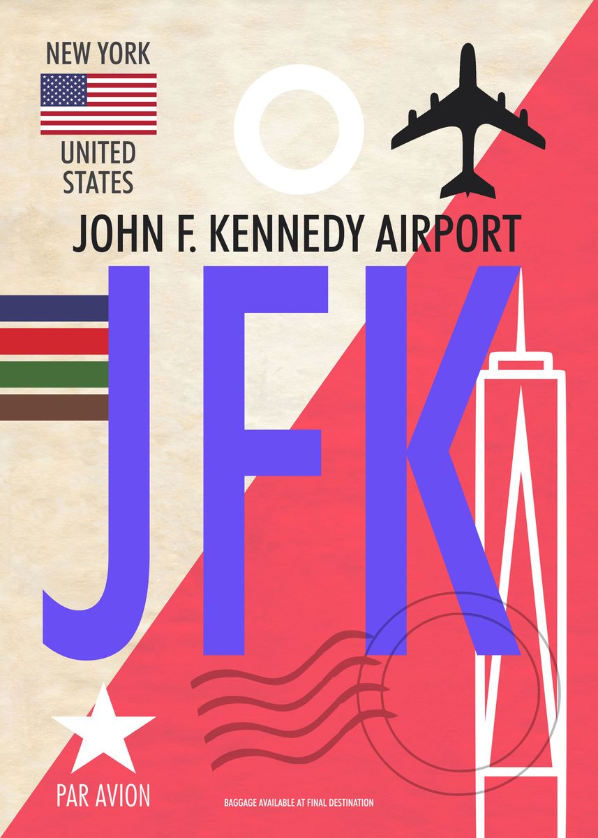 'JOHN F KENNEDY NYC JFK' Poster, picture, metal print, paint by Atomic ...