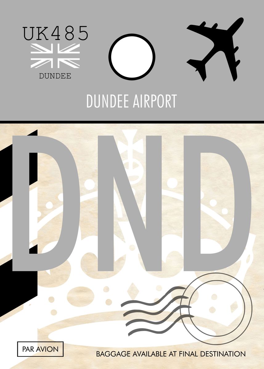 'DUNDEE AIRPORT DND' Poster, picture, metal print, paint by Atomic ...