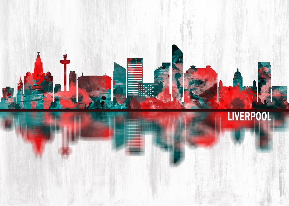 'Liverpool England Skyline' Poster by Towseef Dar | Displate