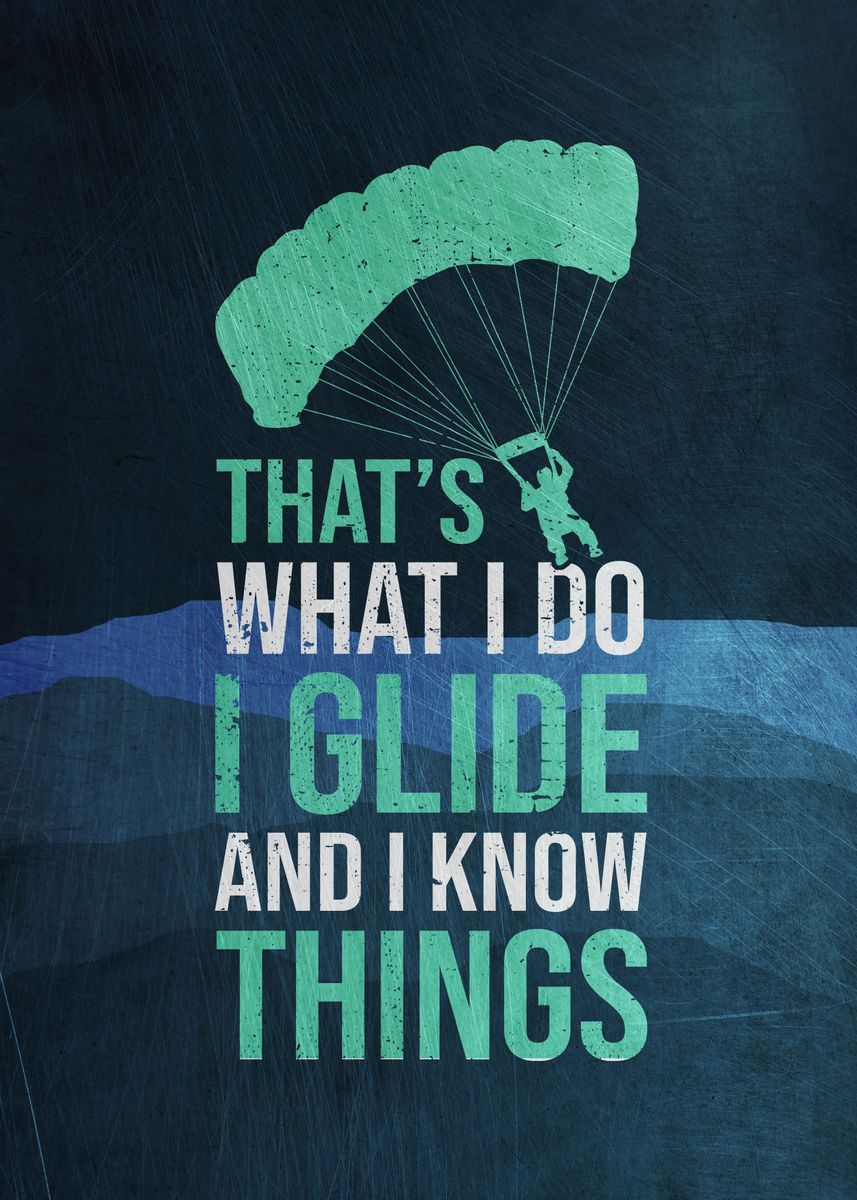 'Parachuting Quote' Poster, picture, metal print, paint by PosterWorld ...
