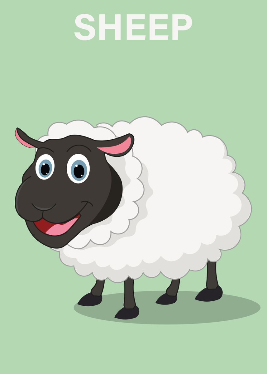 'Sheep poster' Poster, picture, metal print, paint by Clemjst | Displate