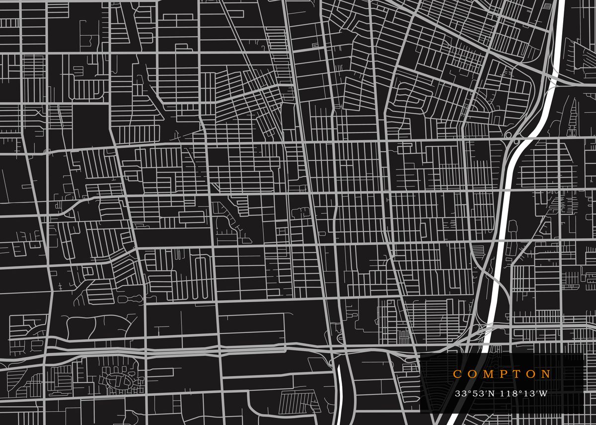 'Compton Map' Poster by RogueDesign | Displate