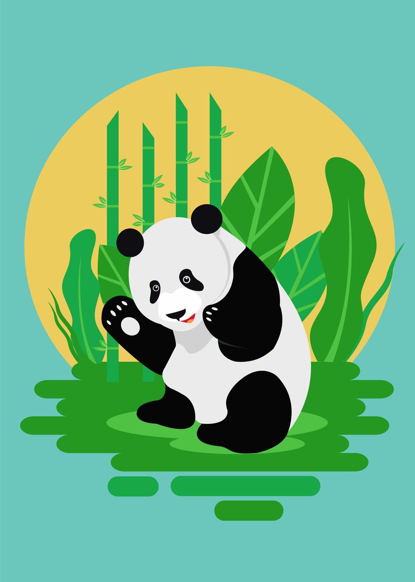 'Panda Flat Design' Poster by Guntur Satria Putra | Displate