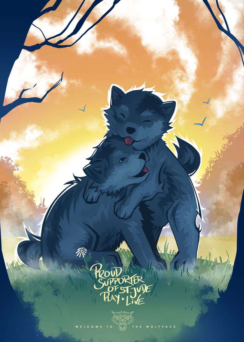 '2020 Wolfpack St Jude' Poster, picture, metal print, paint by Lobos JR ...