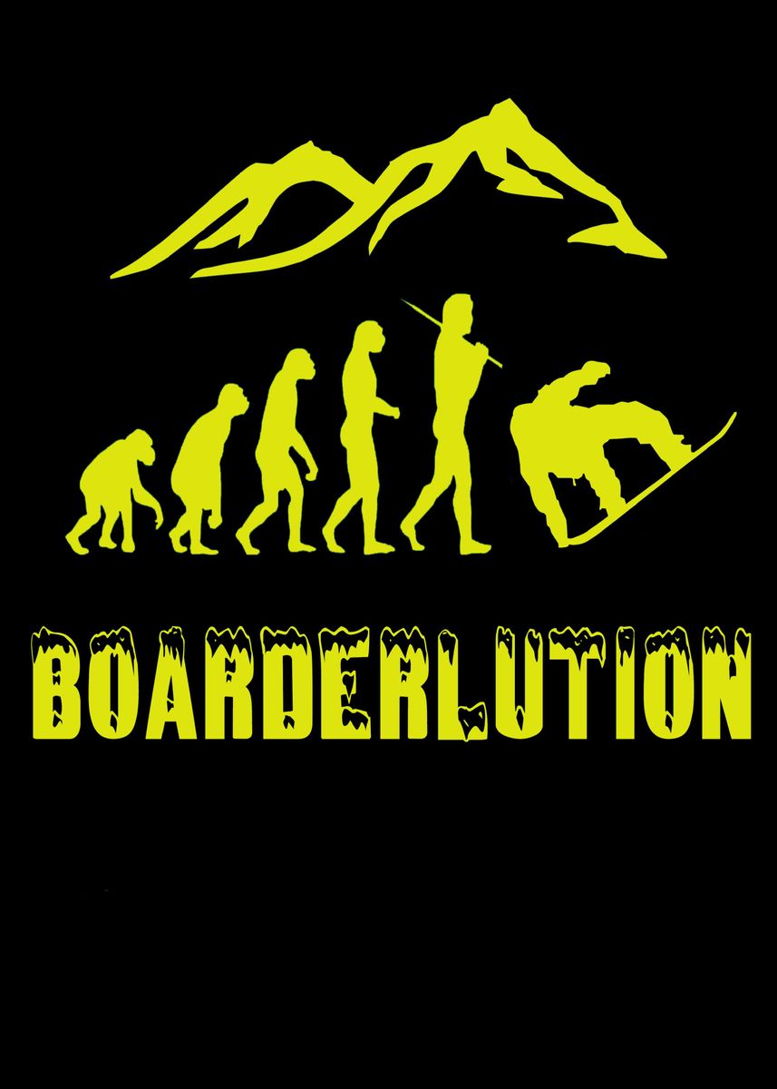 'Snowboarding evolution' Poster, picture, metal print, paint by ...