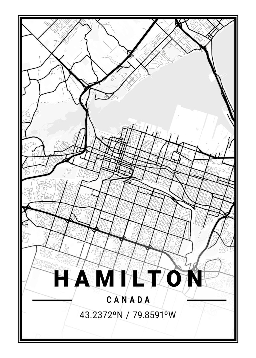 'Hamilton Light City Map' Poster by Tien Stencil | Displate