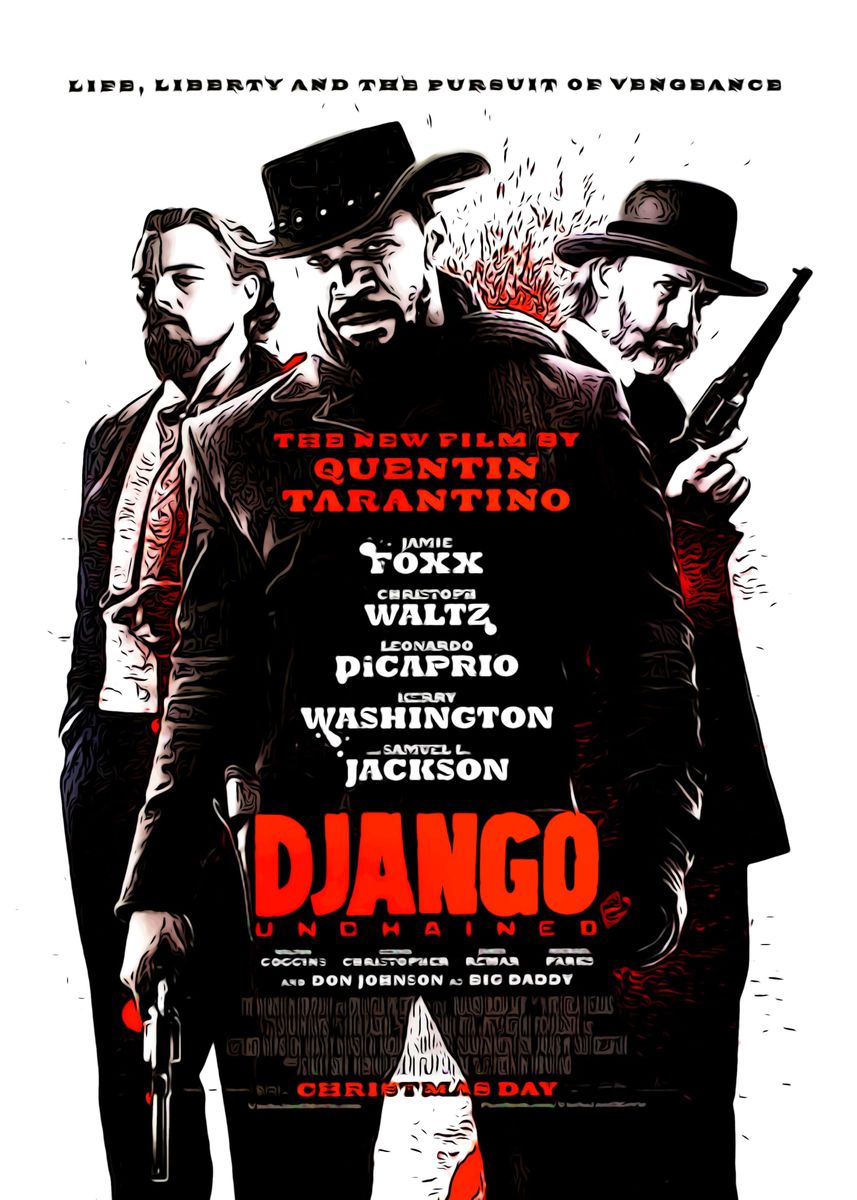 'Django Movie Poster' Poster, picture, metal print, paint by AquaVision ...