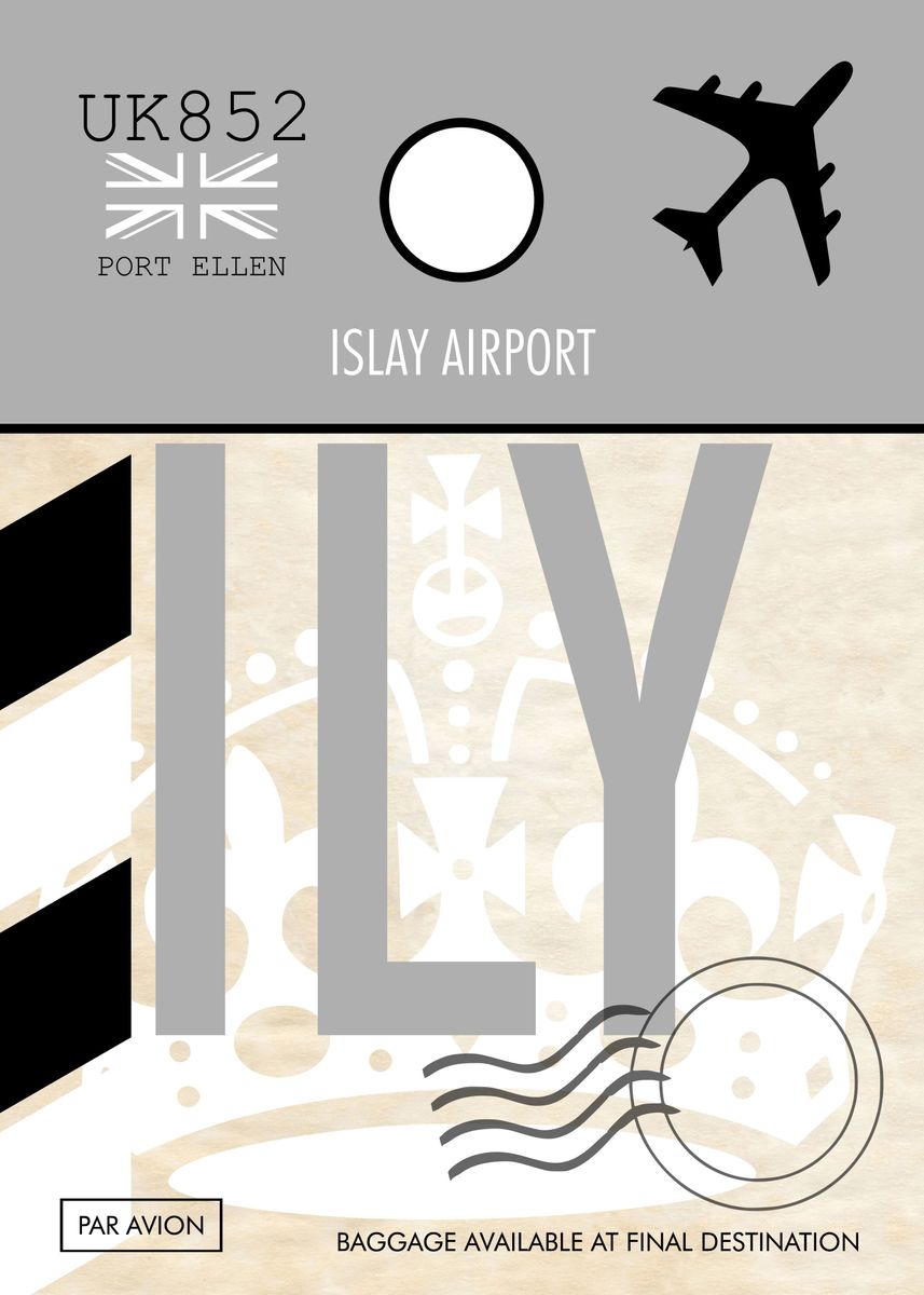 'ISLAY AIRPORT ILY' Poster, picture, metal print, paint by Atomic ...
