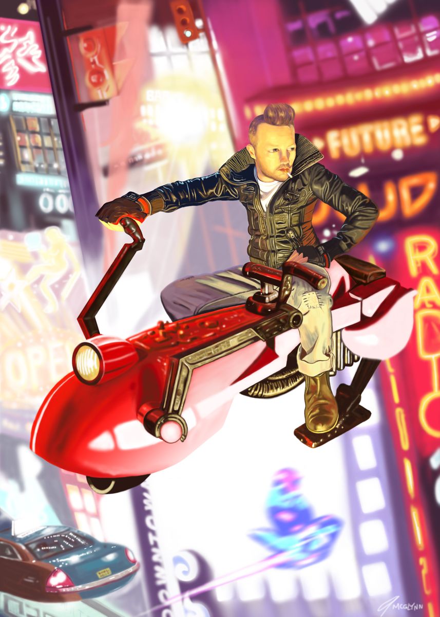 'FUTURISTIC REBEL' Poster, picture, metal print, paint by John McGlynn ...