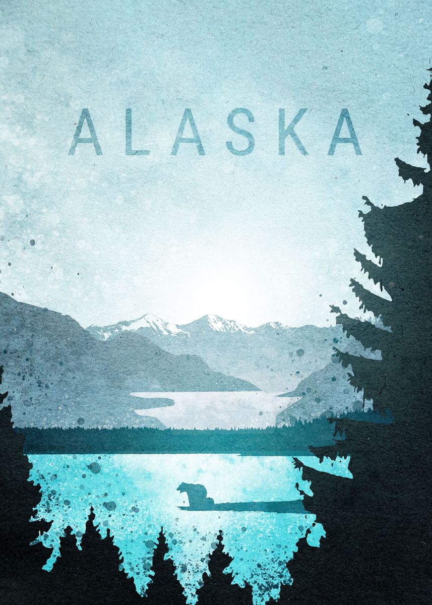 'Alaska' Poster, picture, metal print, paint by Linda Rosenau | Displate