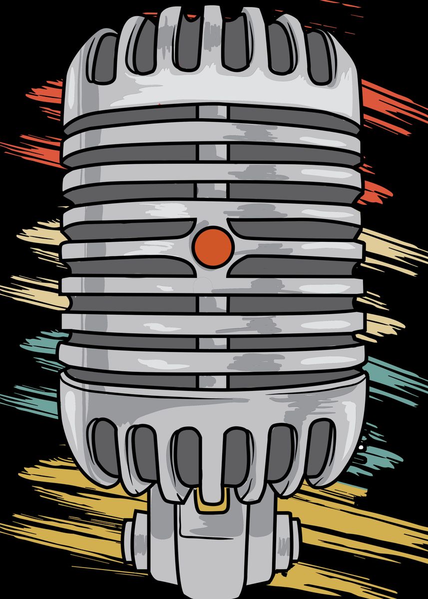 'Retro Microphone ' Poster, picture, metal print, paint by StefanART ...