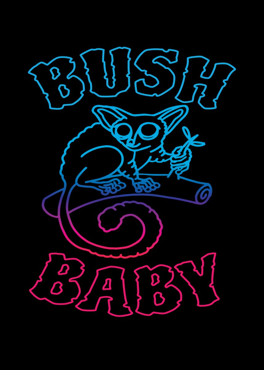 'Bush Baby Galagos Monkey' Poster, picture, metal print, paint by Mooon ...