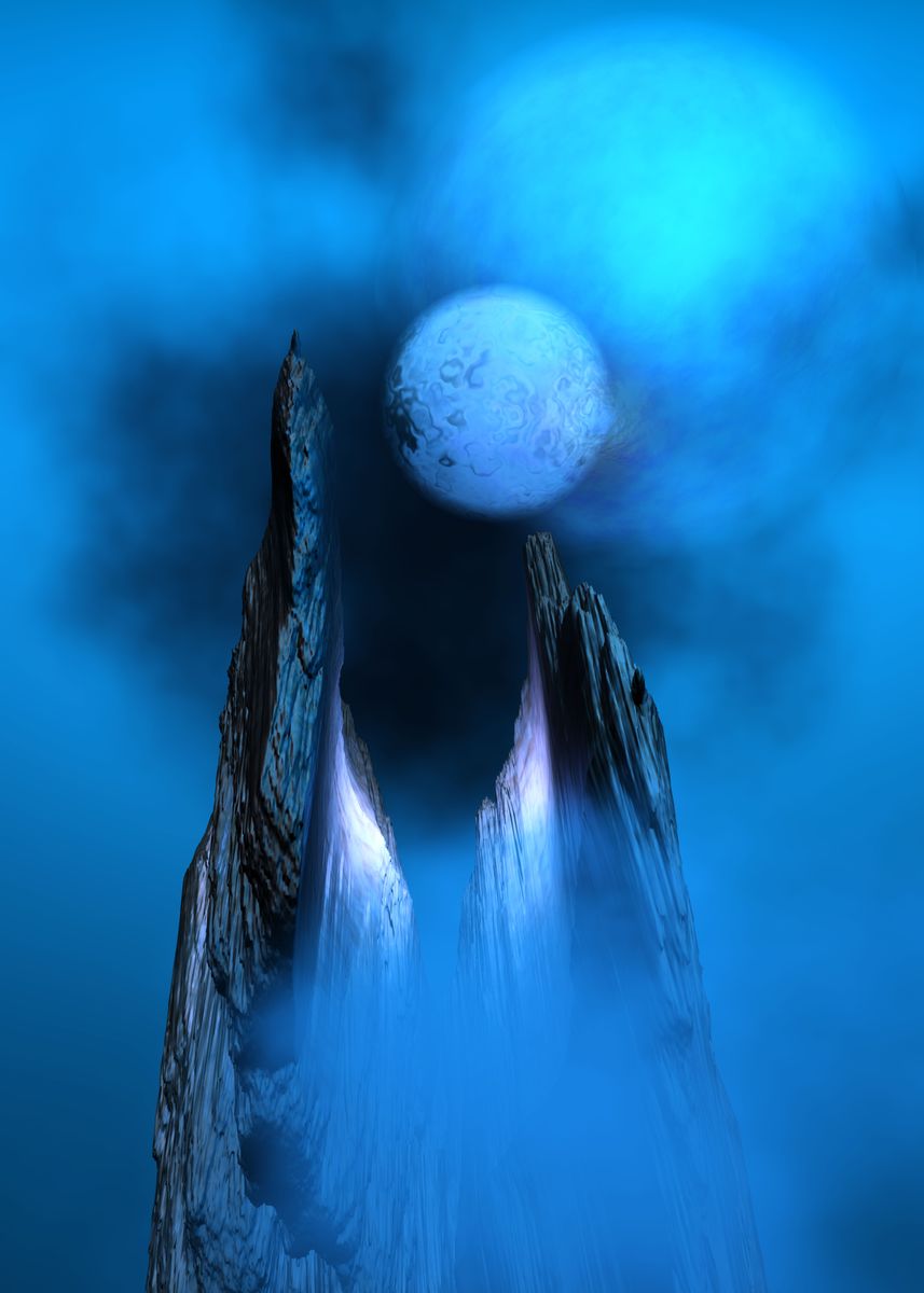 'Pointed Rocks' Poster, picture, metal print, paint by aestevez | Displate