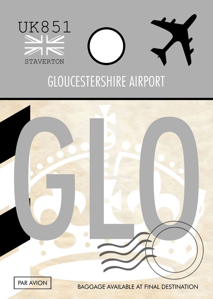 'GLOUCESTERSHIRE GLO' Poster, picture, metal print, paint by Atomic Chinook | Displate