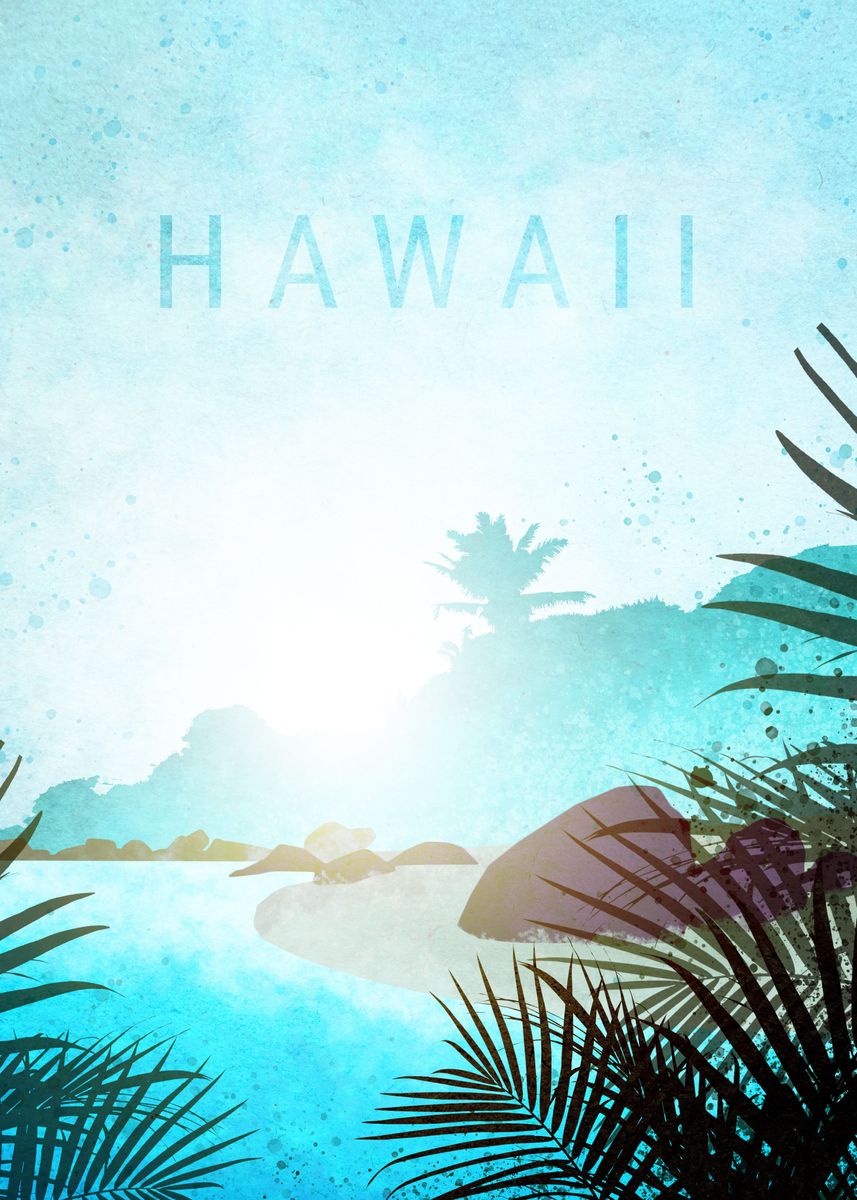 'Hawaii' Poster, picture, metal print, paint by Linda Rosenau | Displate