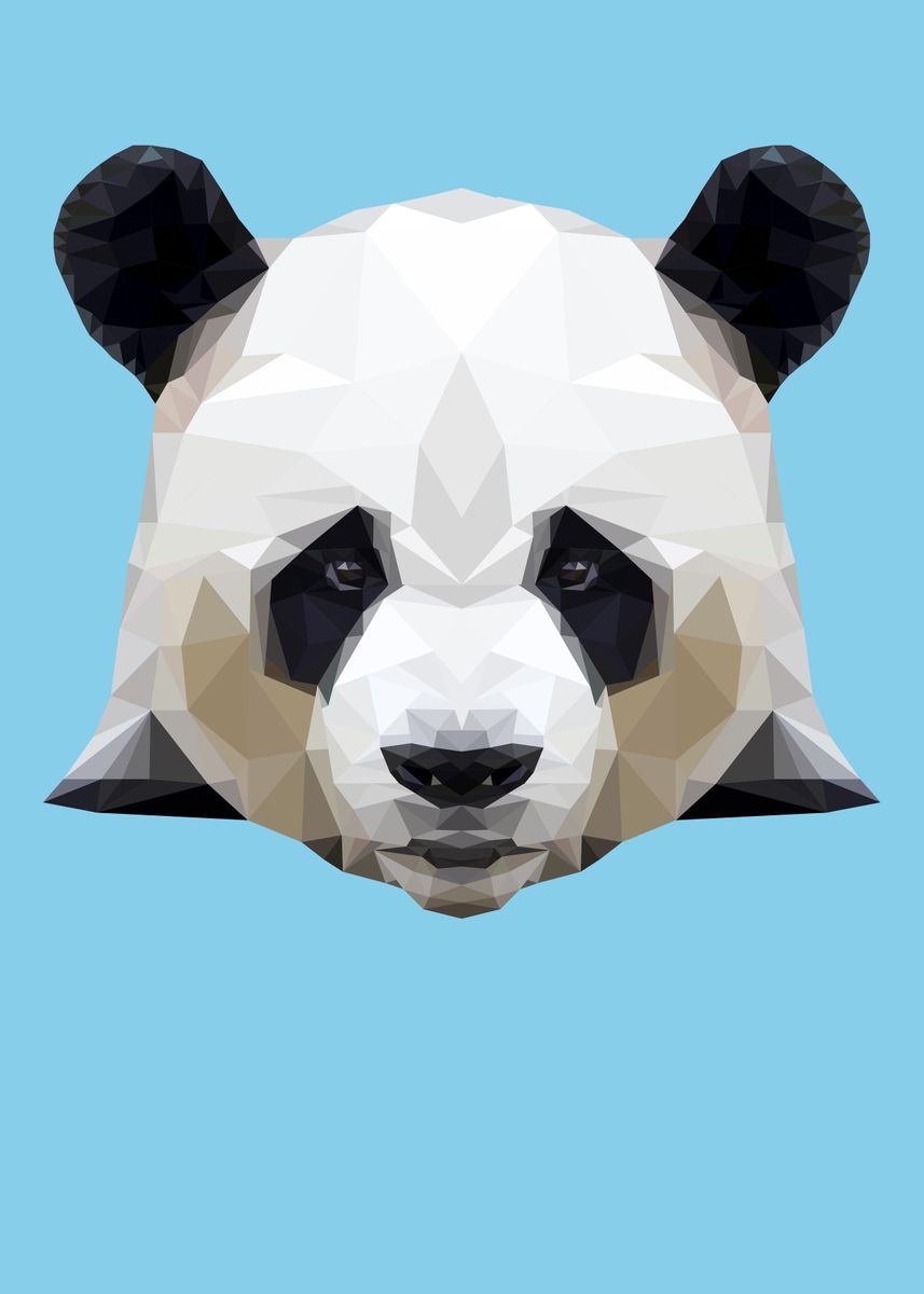 'Panda Graphic Polygon' Poster, picture, metal print, paint by Jutta ...