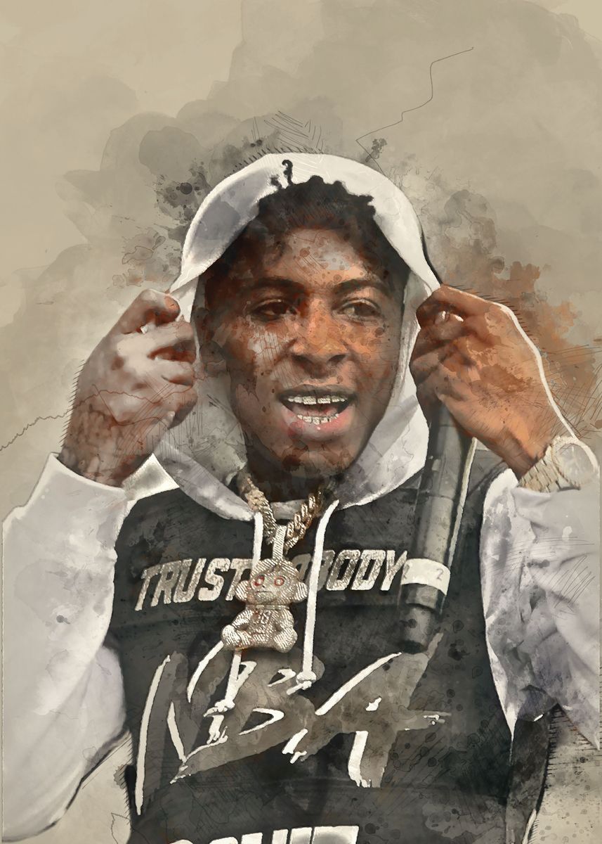 'YoungBoy Never Broke Again' Poster, picture, metal print, paint by DTW ...