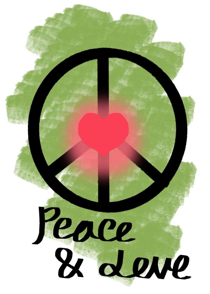 'Peace and Love' Poster by Brenda Lai | Displate