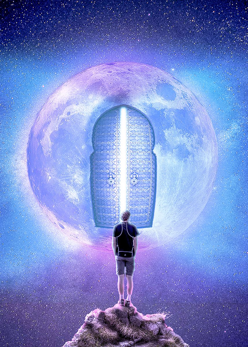 'Escape to the Moon' Poster, picture, metal print, paint by Tariq ...