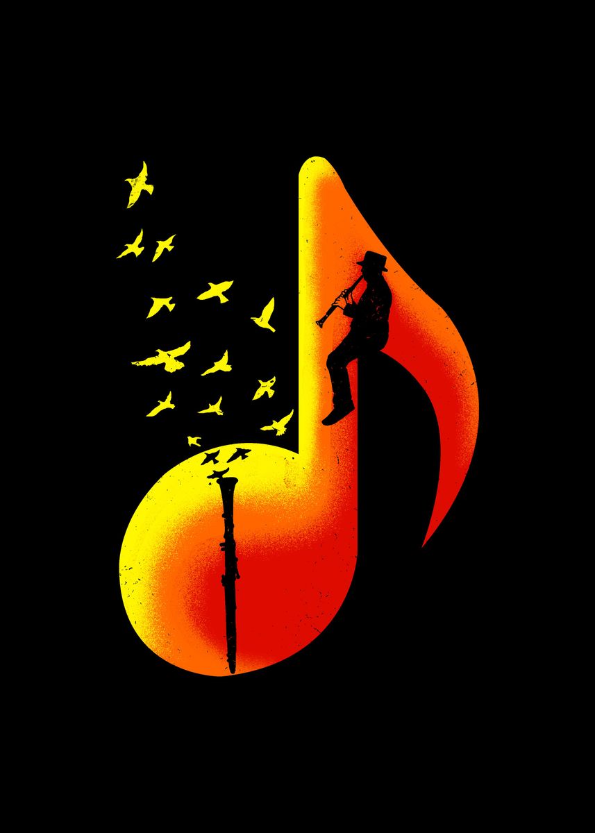 'Music Clarinet Player' Poster by Tofan barmalisi | Displate