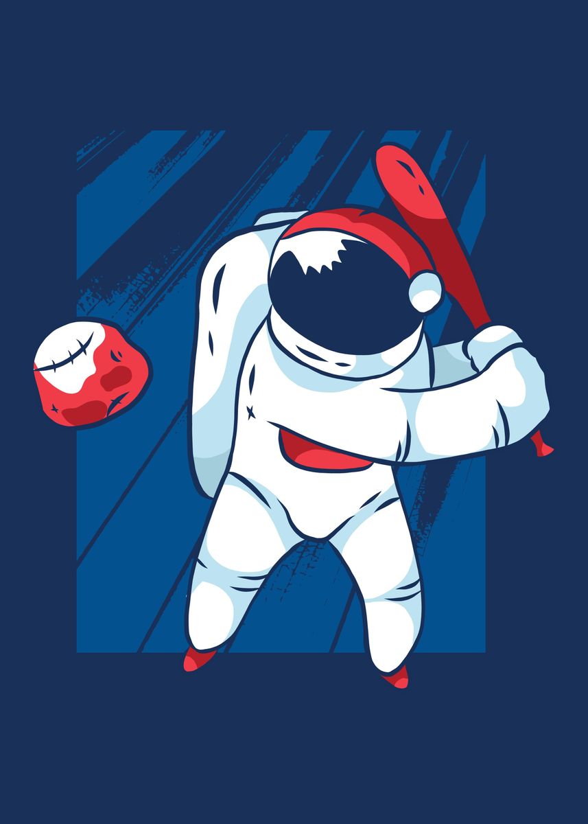 'astronaut baseball' Poster, picture, metal print, paint by Bombdesign ...
