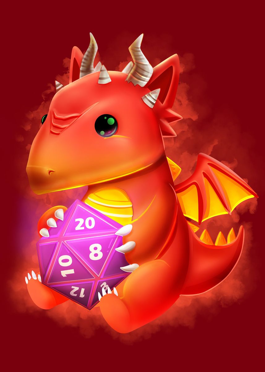 'RPG Dragon Dungeon Master' Poster, picture, metal print, paint by ...