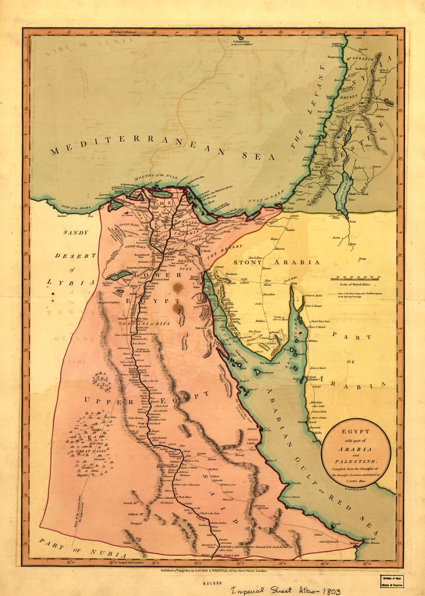 'Map of Egypt 1800' Poster, picture, metal print, paint by Janice M ...