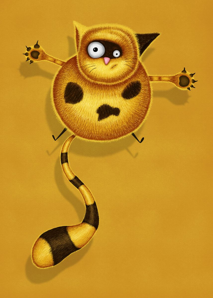 'Fat Cat' Poster, picture, metal print, paint by Eggenland | Displate