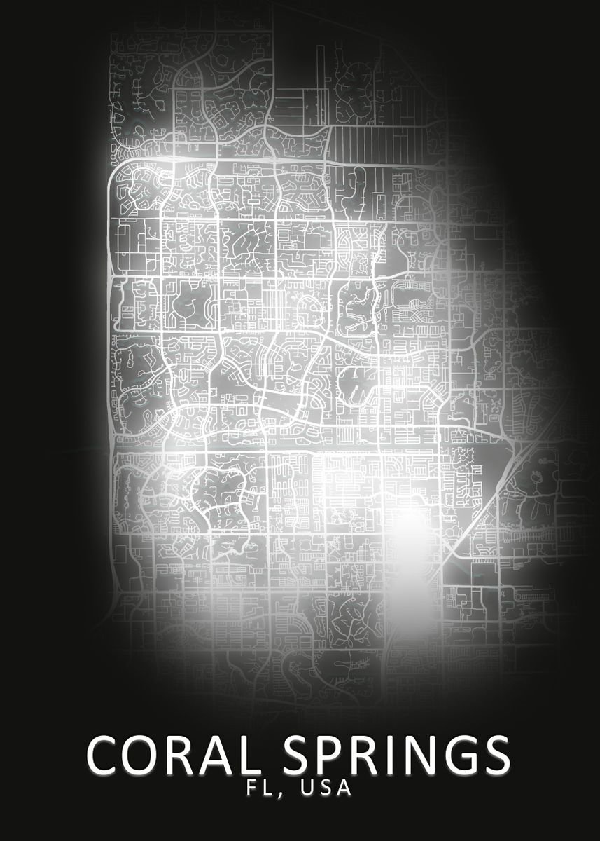 'Coral Springs FL USA ' Poster, picture, metal print, paint by City Map ...