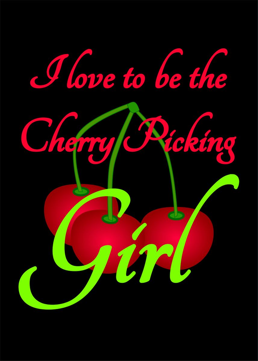 'Cherry Picking Picker Girl' Poster, picture, metal print, paint by ...