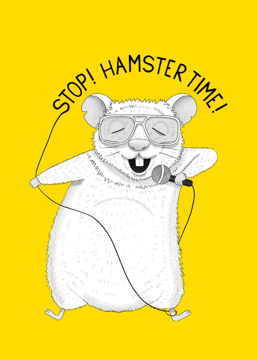 'Hamster Time!' Poster, picture, metal print, paint by Eggenland | Displate
