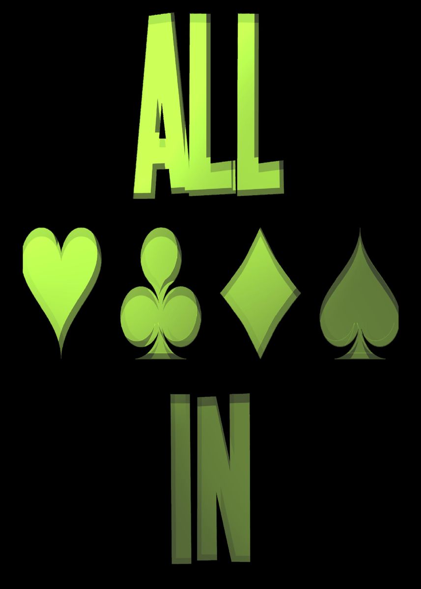 'Poker ALL IN Karten Pik' Poster, picture, metal print, paint by ...