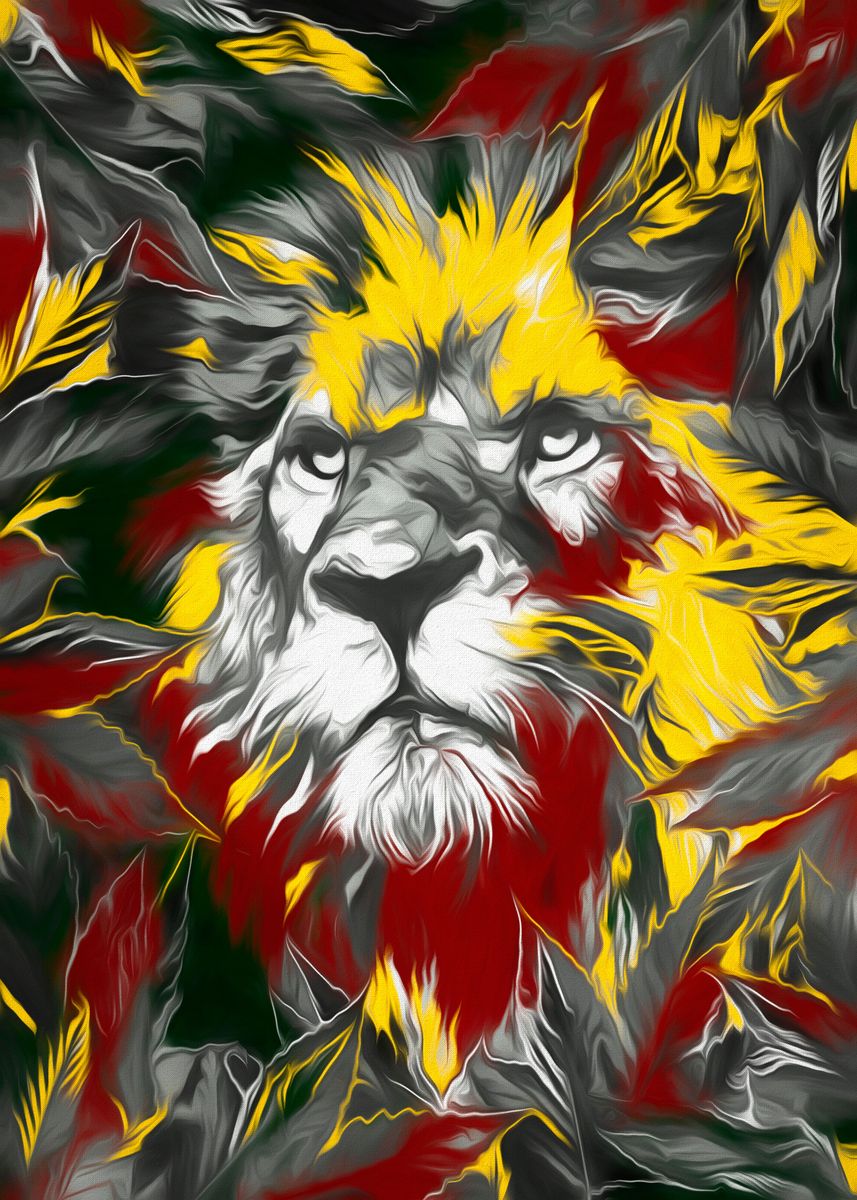 'Rasta Lion ' Poster, picture, metal print, paint by VOODOO PRODUCTION ...