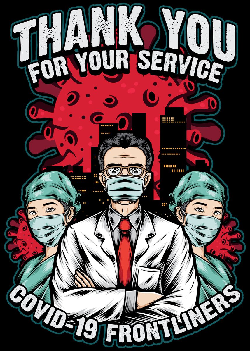 'Nurse Doctor Covid Corona' Poster, picture, metal print, paint by ...