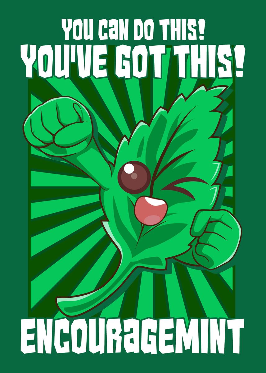 'Cute Encourage Mint' Poster, picture, metal print, paint by ...