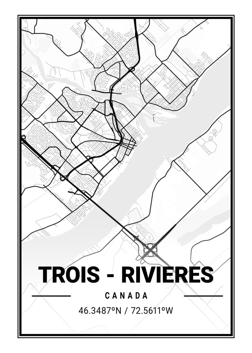 'Trois Rivieres Light Cit' Poster, picture, metal print, paint by Tien ...