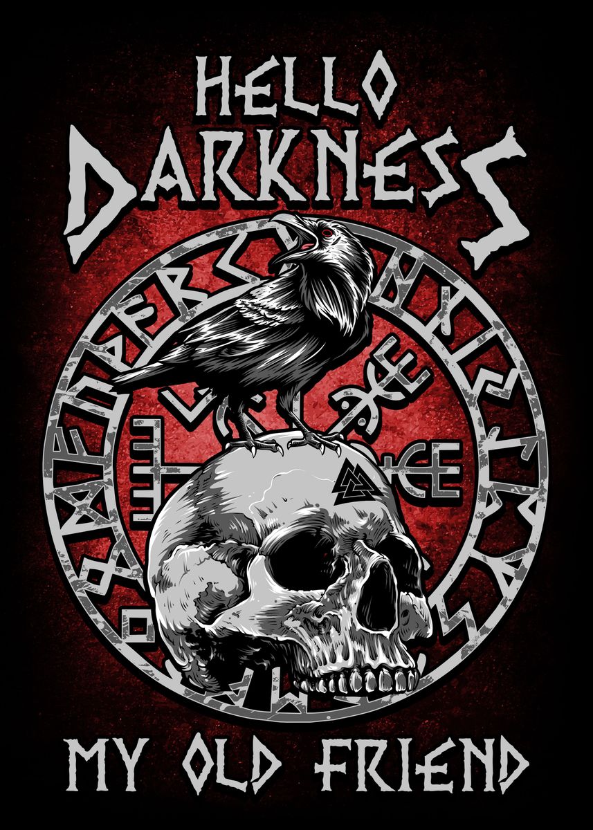 'Darkness Skull Raven' Poster, picture, metal print, paint by Saphira ...