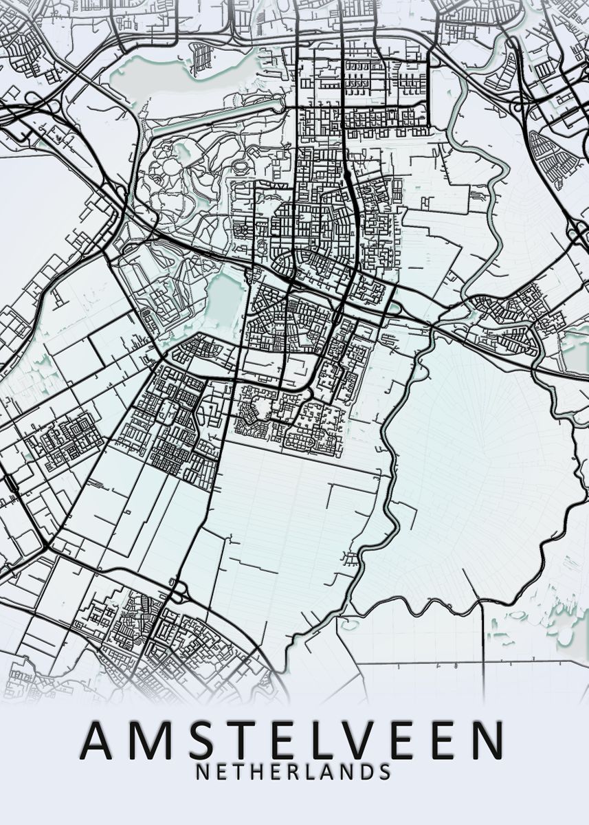 'Amstelveen Netherlands ' Poster, picture, metal print, paint by City ...