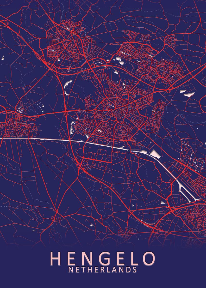 'Hengelo Netherlands City ' Poster, picture, metal print, paint by City ...