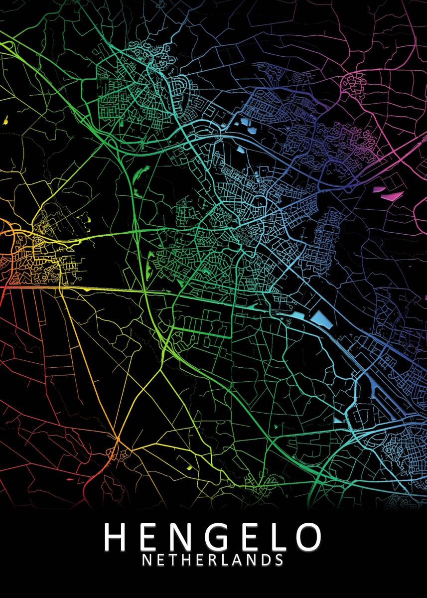 'Hengelo Netherlands City ' Poster, picture, metal print, paint by City ...