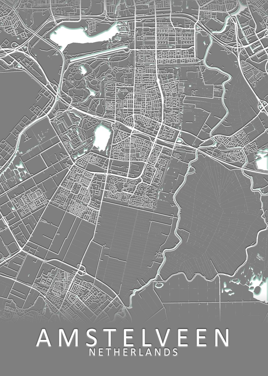 'Amstelveen Netherlands ' Poster, picture, metal print, paint by City ...