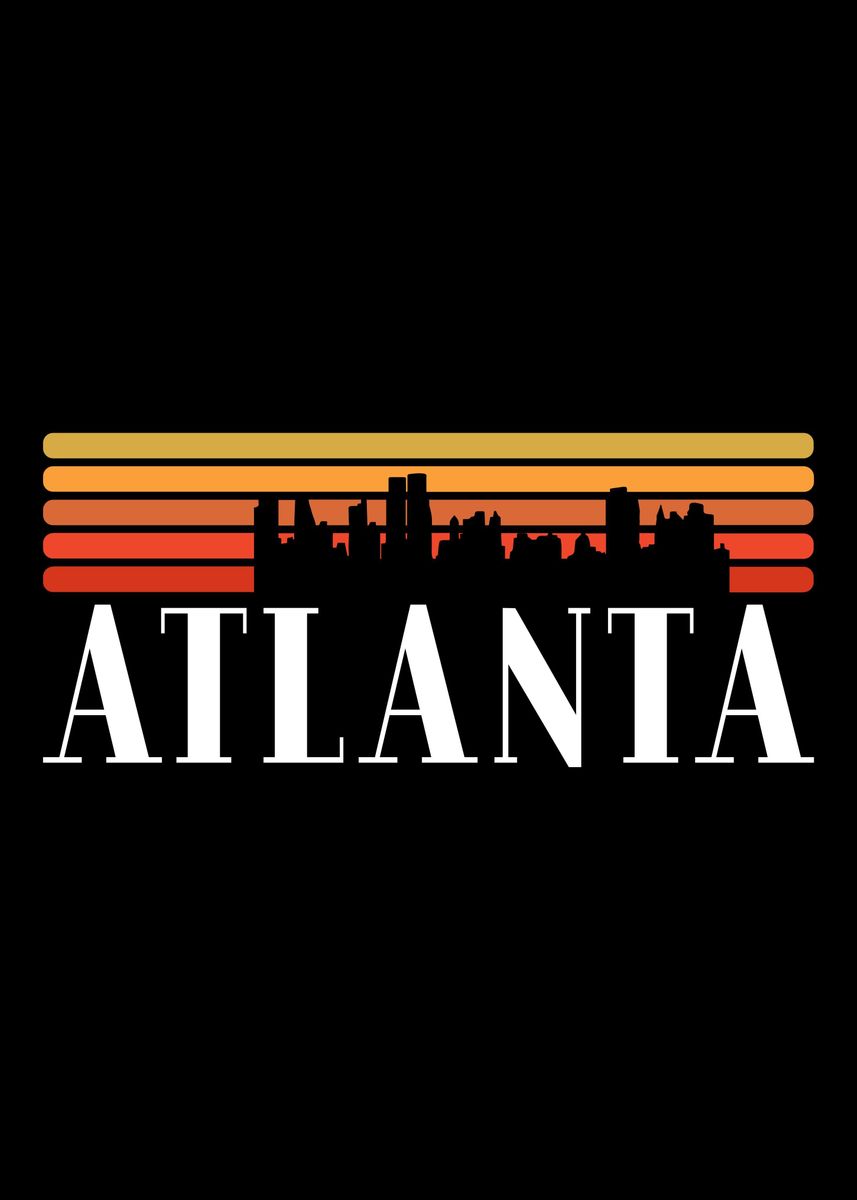 'Atlanta Atlanta Vintage ' Poster, picture, metal print, paint by ...