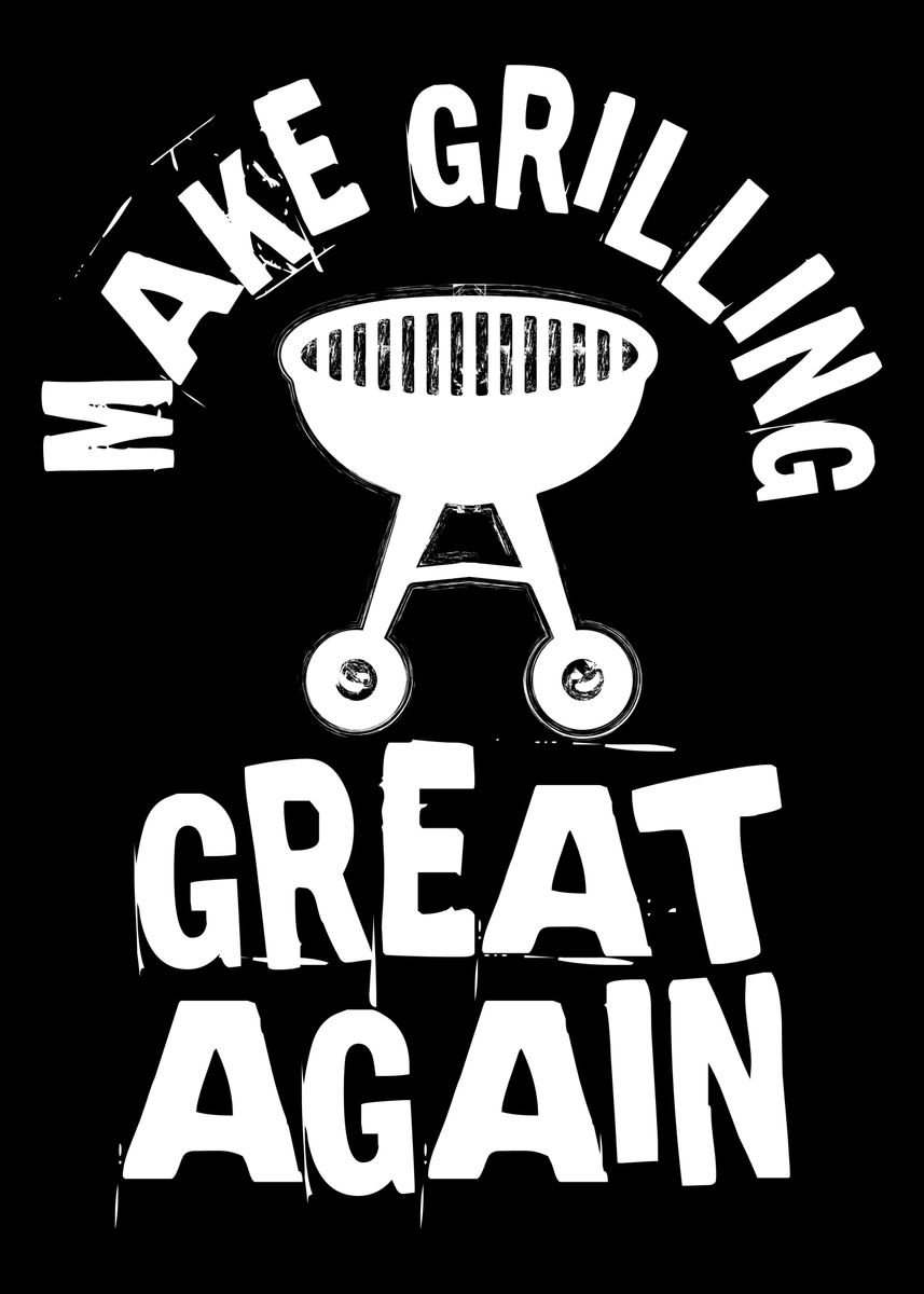 'Grill Grilling BBQ America' Poster by Sebastian Wünsche | Displate